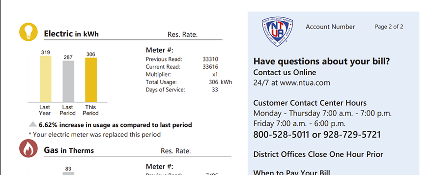 Navajo Tribal Utility Authority CustomerPortaltipsNTUA